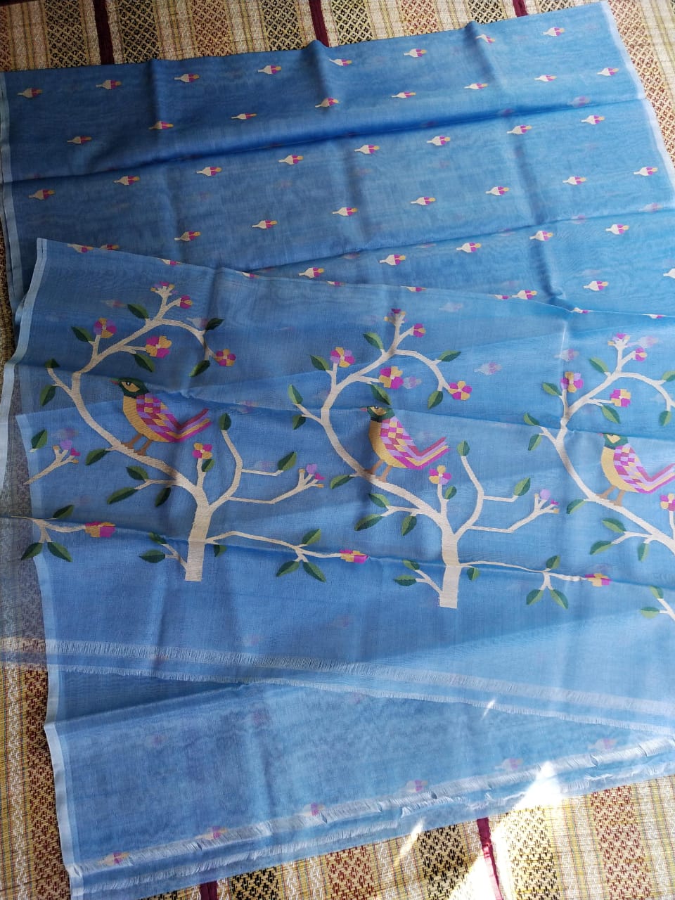 Pure Moslin jamdani Saree ( Length- 6.3 meter ) – fab-persona