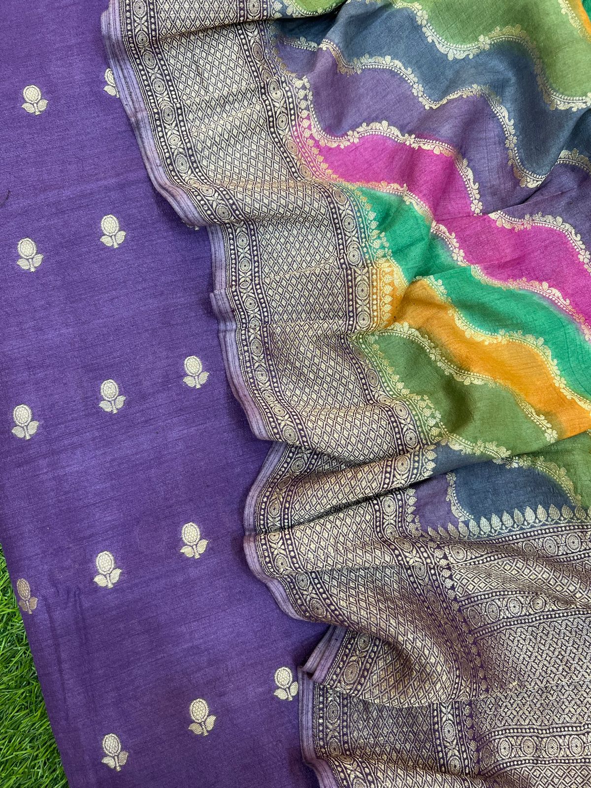 Pure Banarasi Handloom Munga Silk Unstitched Suit With Handloom Munga ...